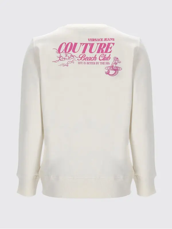 Versace Crewneck Cotton Sweatshirt With Contrast Logo