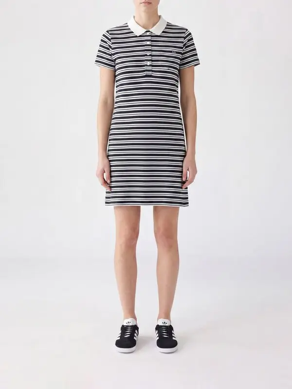 A.p.c. Striped Polo Shirt Dress