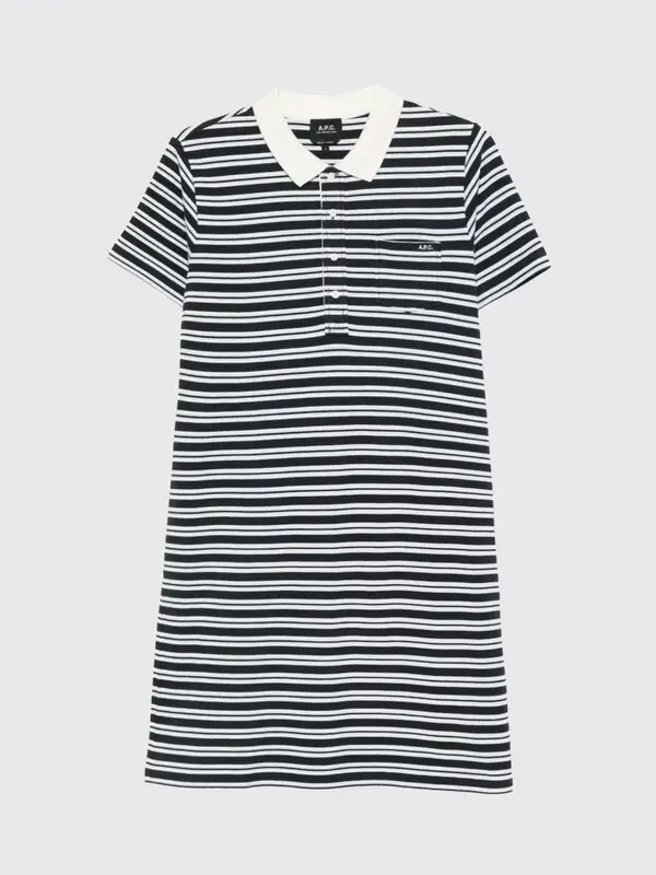 A.p.c. Striped Polo Shirt Dress