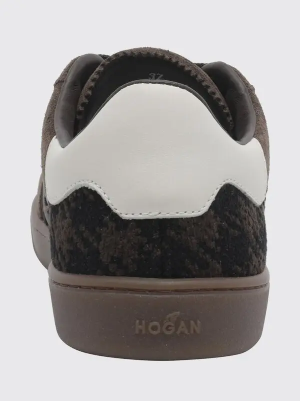 Hogan Paneled Lace Up Trainers - Brown