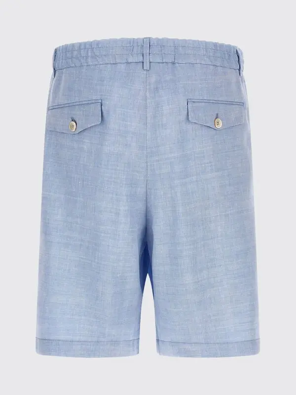 Brunello Cucinelli Linen And Virgin Wool Chino Shorts With Belt Loops