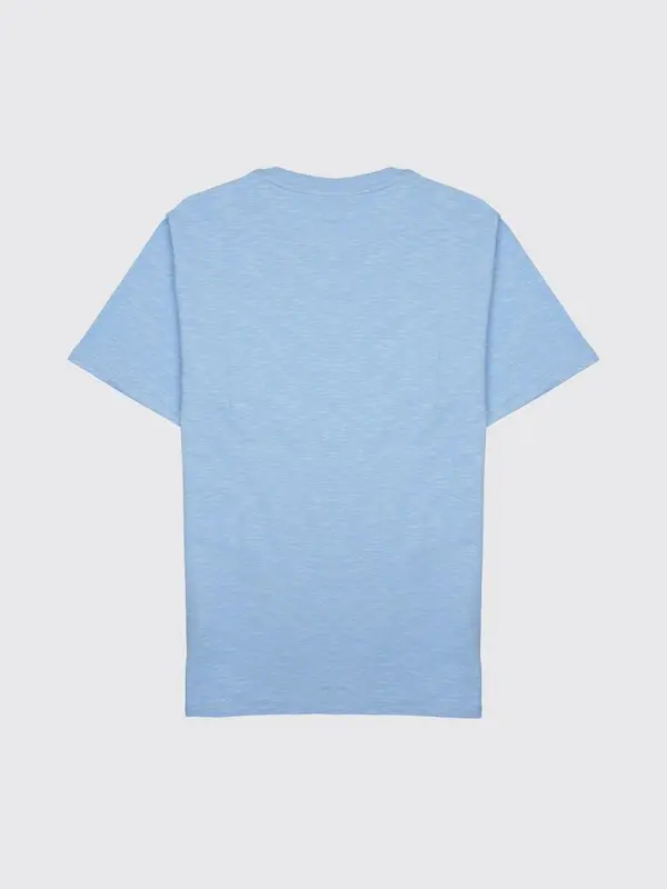 Closed Crew Neck Cotton T-shirt With A Straight Hem And Regular Shoulders - Gnawed Blue