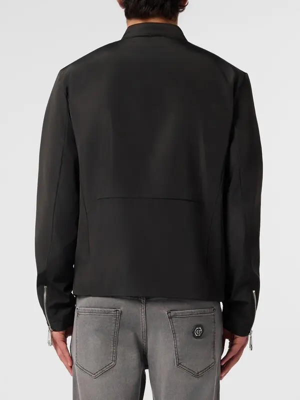 Philipp Plein Zip-up Jacket With Logo Detail - Black