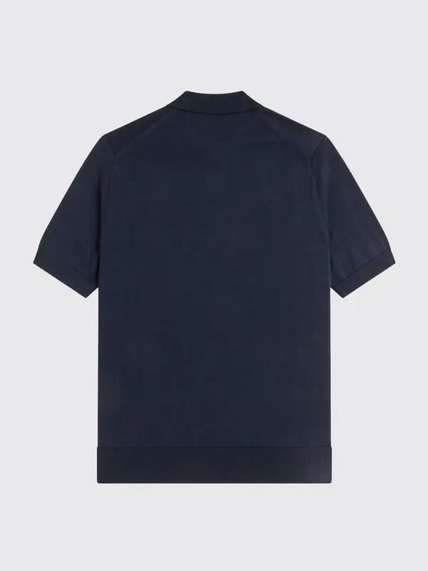 Fred Perry Knit Cotton Polo Shirt With Three-button Placket And Logo - Blue