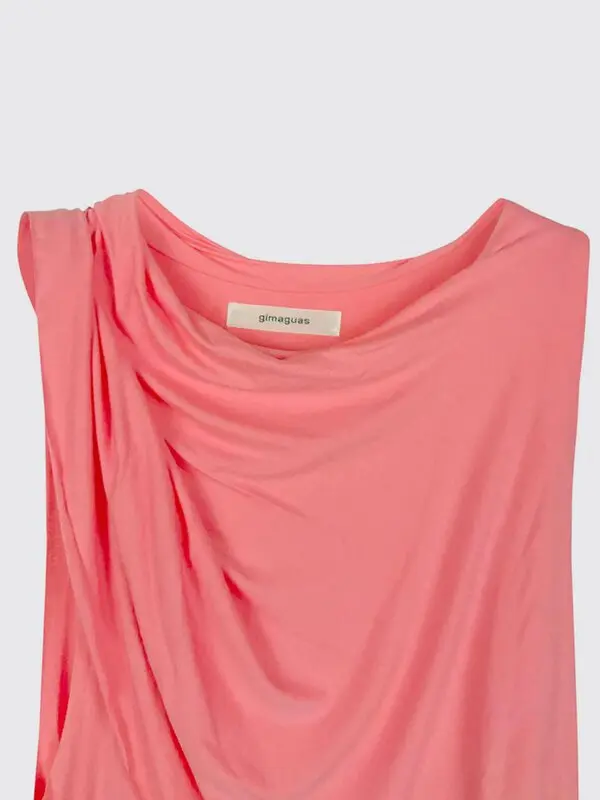 Gimaguas Asymmetrical Draped Midi Dress - Pink