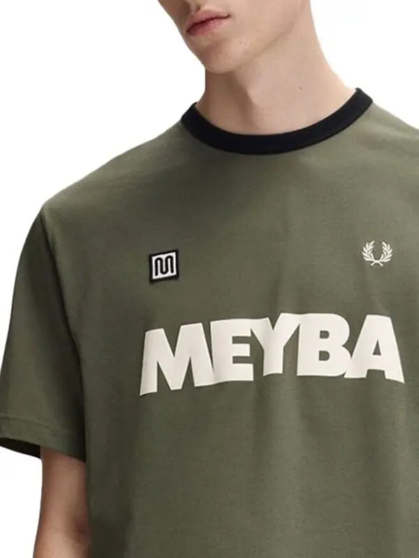 Fred Perry Printed Cotton Crew Neck T-shirt With Contrast Trims And Logo