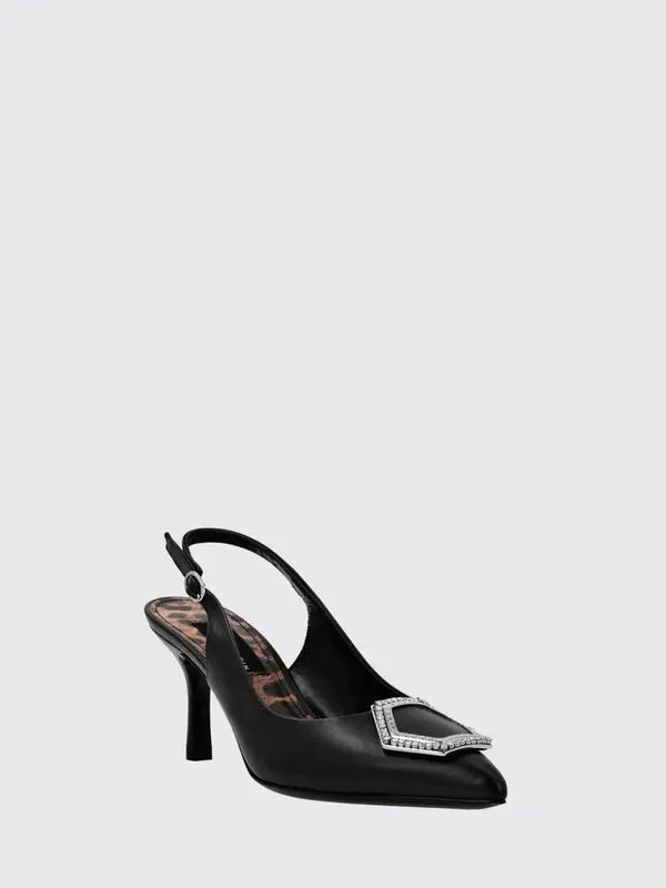 Philipp Plein Leather Slingback Pumps With Jewel Buckle And Stiletto Heel