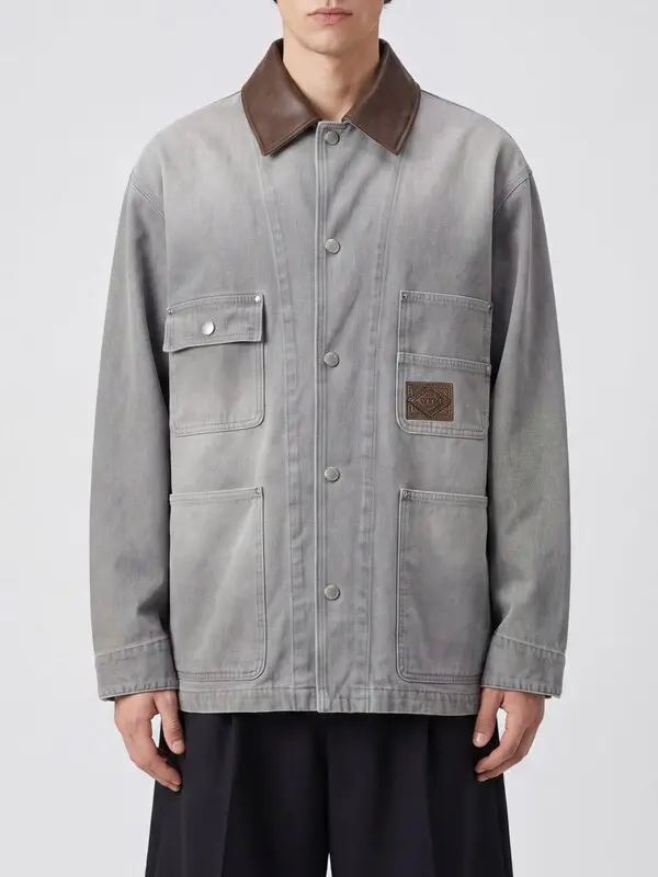 WOOYOUNGMI Tailored Jacket With Leather Collar