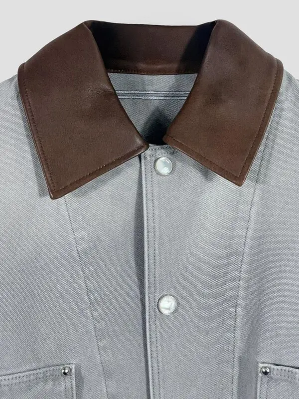 WOOYOUNGMI Tailored Jacket With Leather Collar