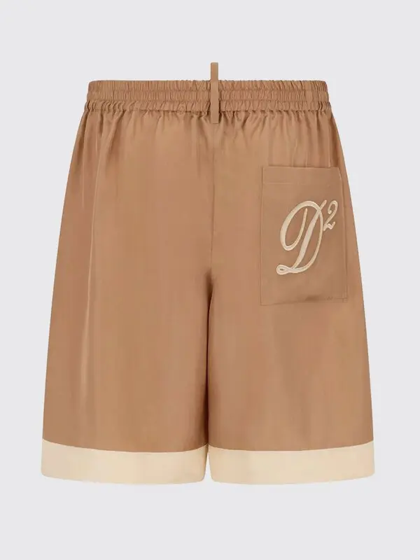 Dsquared2 Silk Athletic Shorts With Monogram Logo