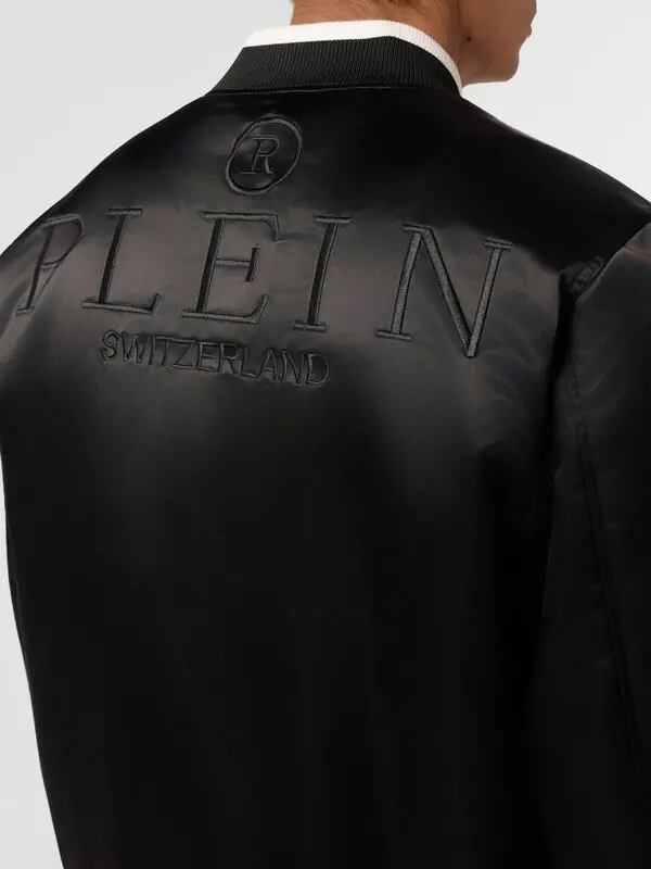 Philipp Plein Bomber Jacket With Contrasting Sleeves - Black