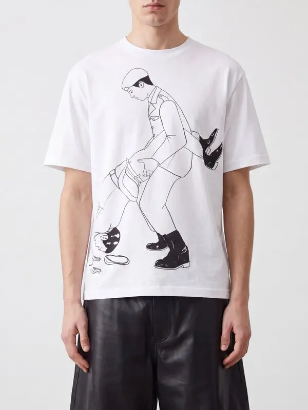 JEAN PAUL GAULTIER Crewneck T-shirt In Cotton With A Contrasting Graphic Print