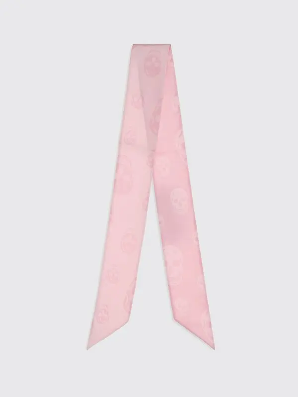 Alexander McQueen Skull Print Pure Silk Bandeau - Pink