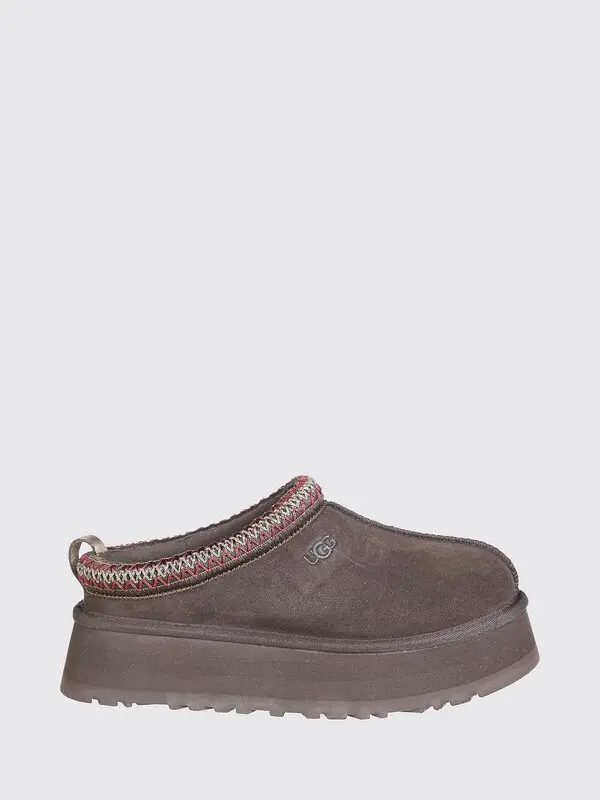 UGG Tazz Ii Suede Platform Mules With Contrast Stitching - Charcoal Grey