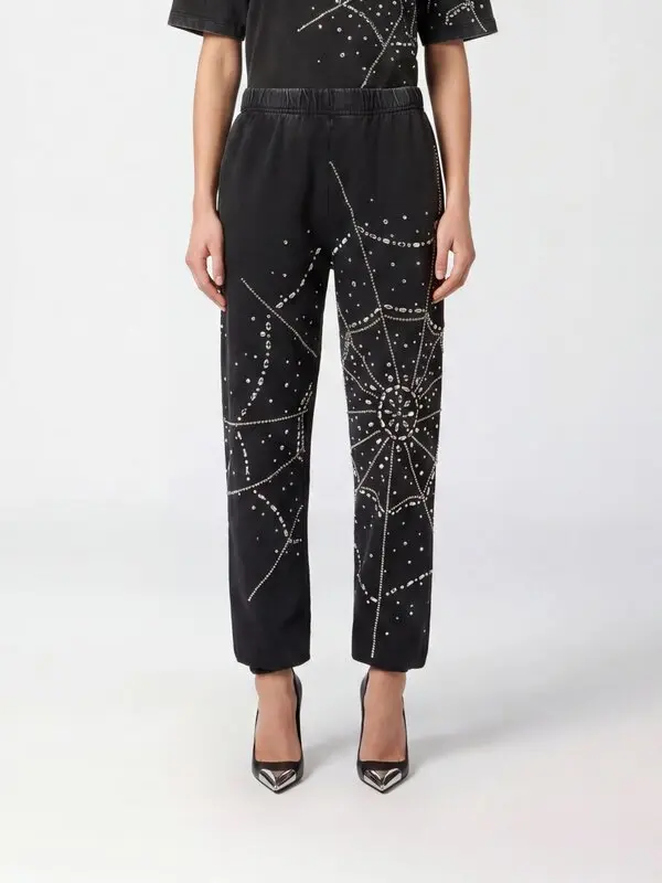 Philipp Plein Embellished Cotton Jogger Pants