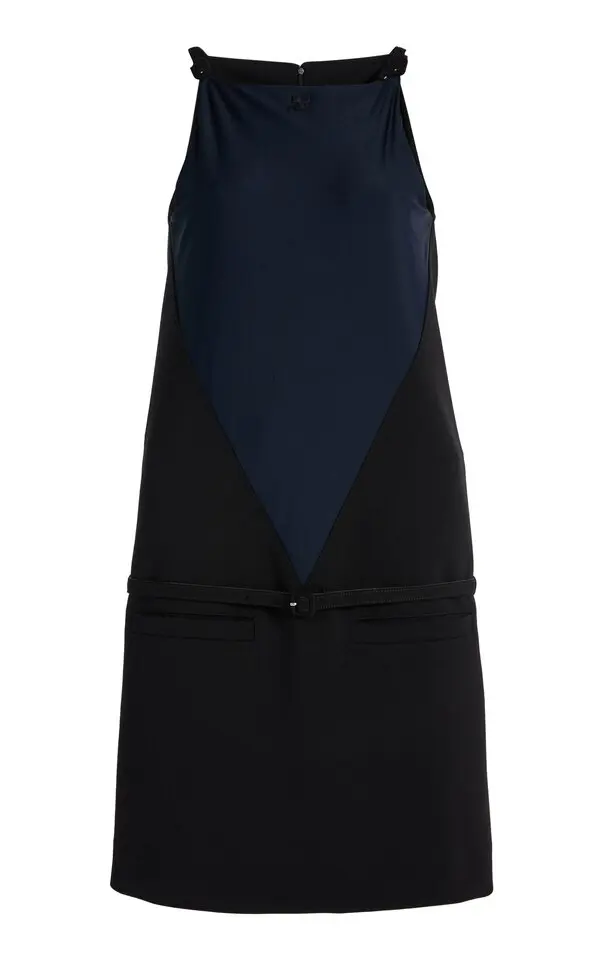 COURREGES V-line Trapeze Mini Dress - Black