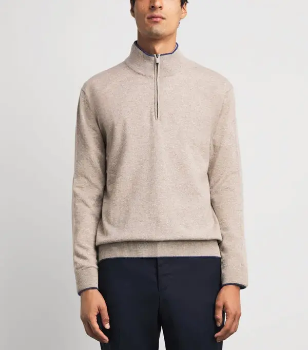 Paul & Shark Cashmere Quarter-zip Sweater