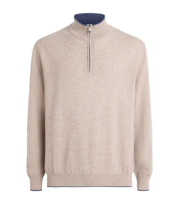 Paul & Shark Cashmere Quarter-zip Sweater - Grey