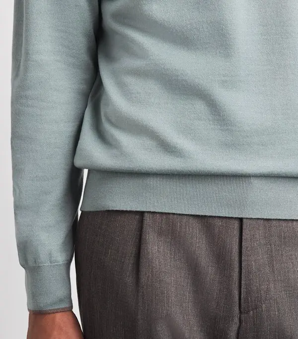 Paul & Shark Virgin Wool-silk Two-tone Crew-neck Sweater