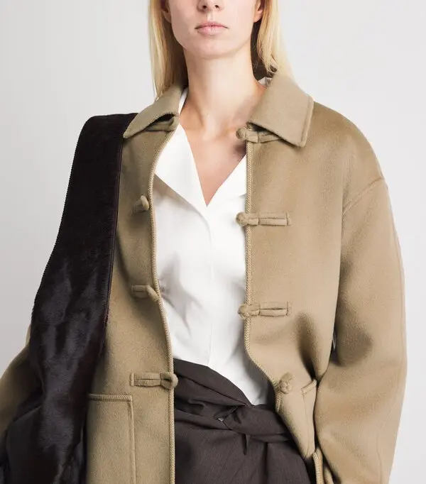 RÓHE Wool Double-faced Coat With Pankou Knot Fastening - Beige