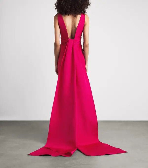 Carolina Herrera Train Column Gown With Bow Detail