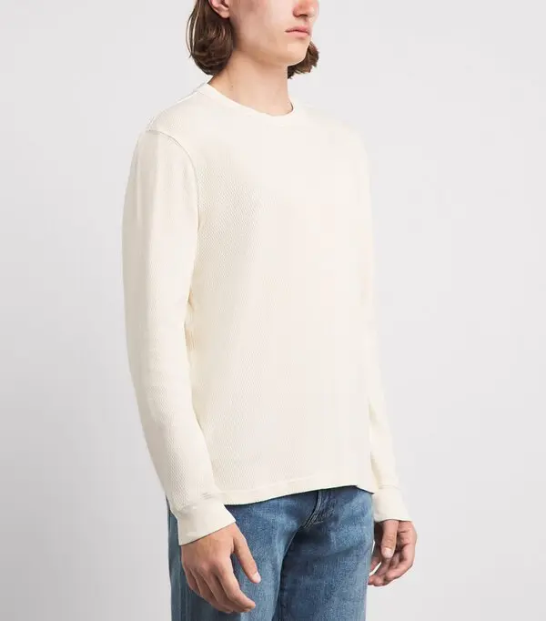 Citizens Of Humanity Cotton Waffle Knit Long Sleeve Sweater