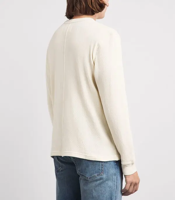 Citizens Of Humanity Cotton Waffle Knit Long Sleeve Sweater