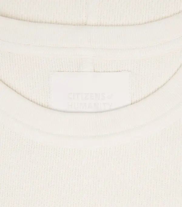 Citizens Of Humanity Cotton Waffle Knit Long Sleeve Sweater