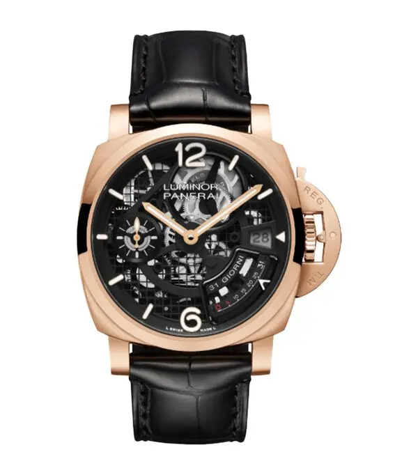 Panerai Goldtech Luminor 31 Days Skeleton Dial Watch