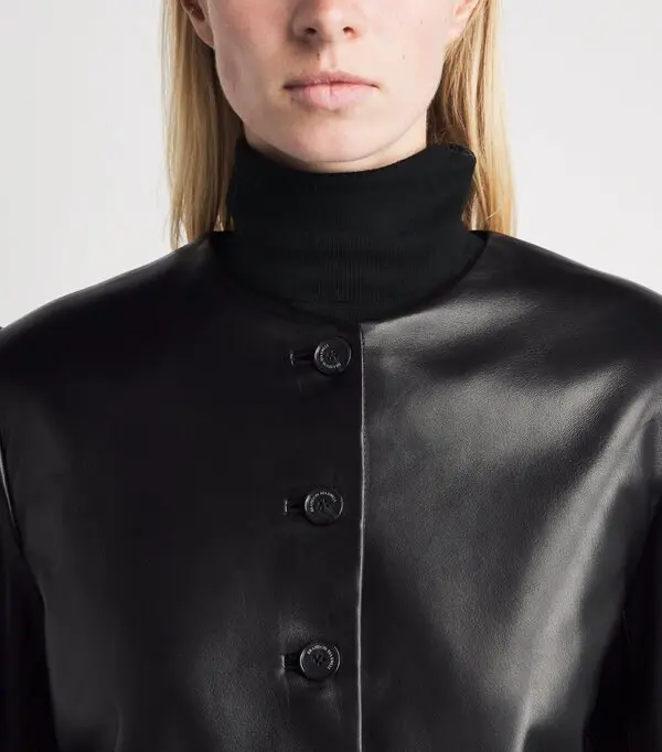 Brandon Maxwell Ryder Leather Jacket