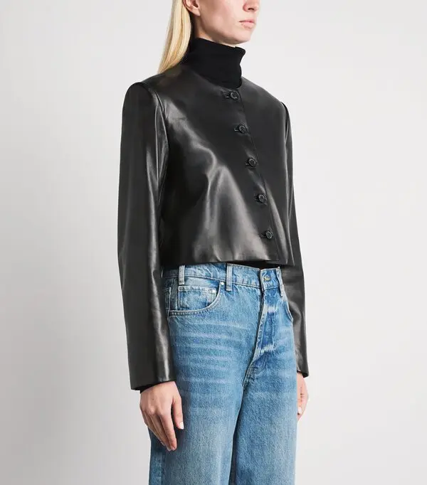Brandon Maxwell Ryder Leather Jacket