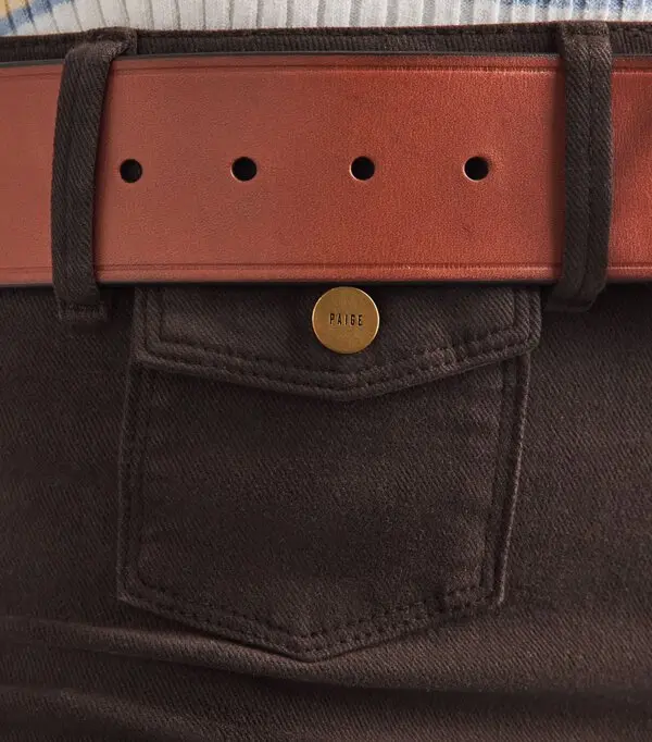 Paige Leenah Wide-leg Jeans In Chocolate