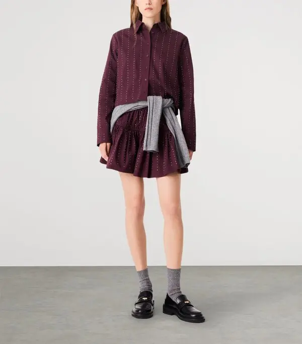 Maje Embellished Stripe Shirt