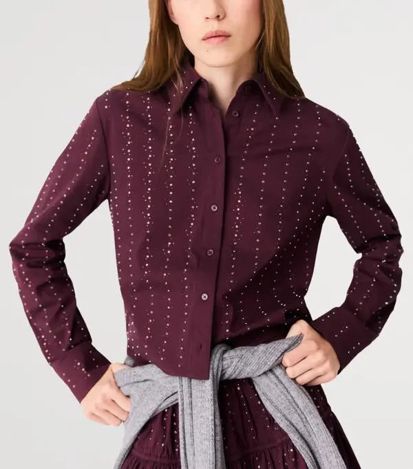 Maje Embellished Stripe Shirt