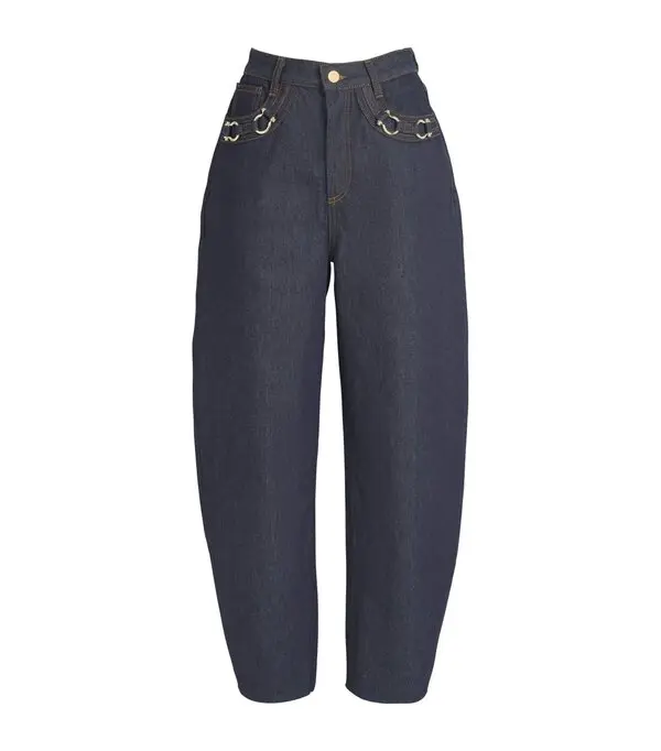 Sandro Metal Detail Barrel Jeans