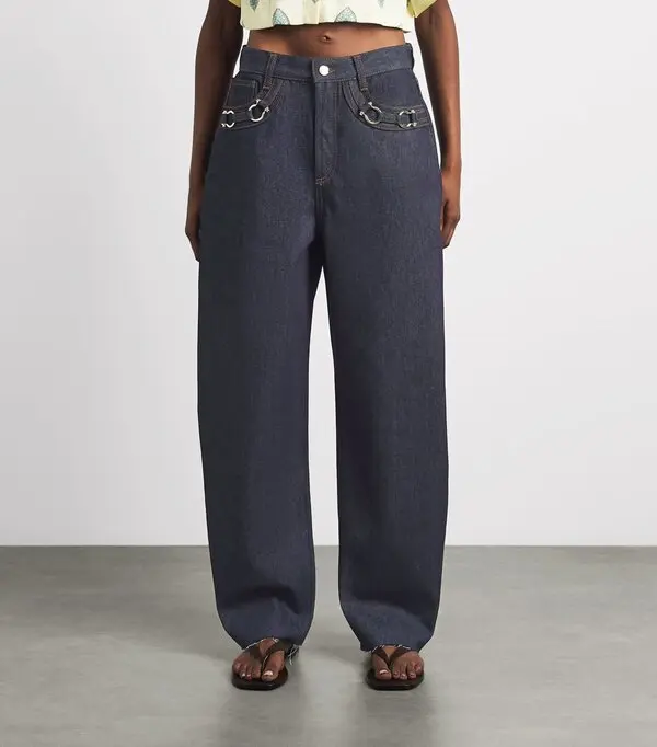 Sandro Metal Detail Barrel Jeans