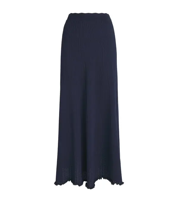 Sandro Pointelle Knit Maxi Skirt