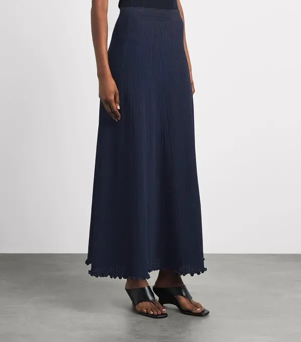 Sandro Pointelle Knit Maxi Skirt
