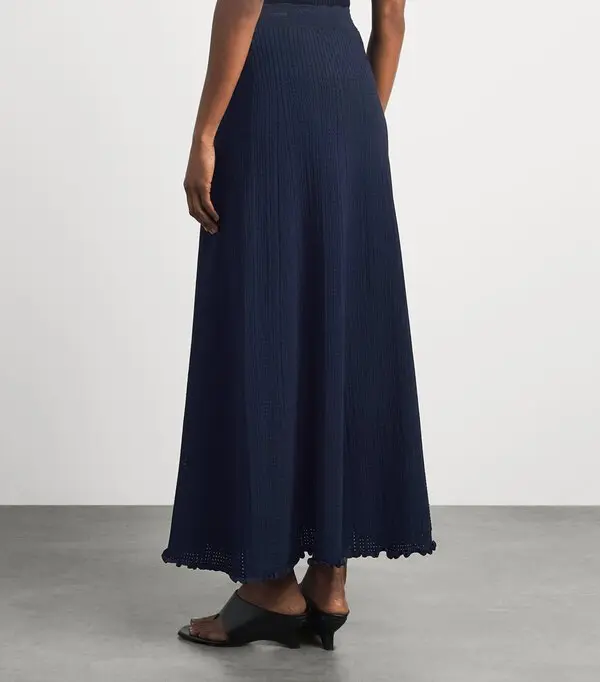 Sandro Pointelle Knit Maxi Skirt