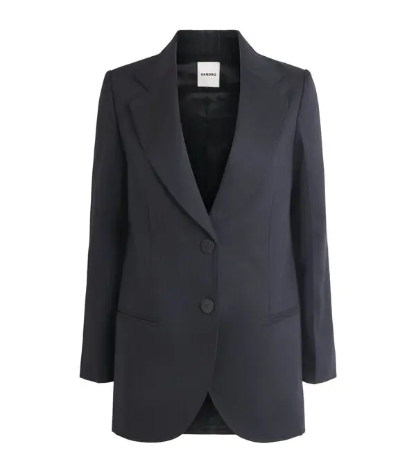 Sandro Wool-blend Striped Slim Blazer