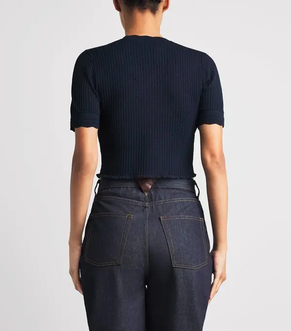 Sandro Rib-knit Cropped Cardigan