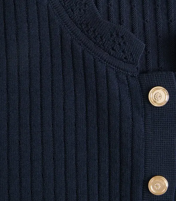 Sandro Rib-knit Cropped Cardigan