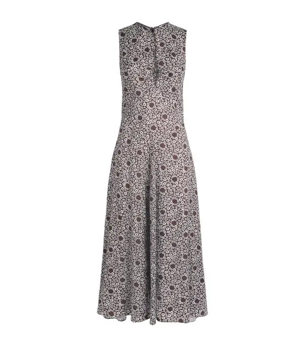 Sandro Sleeveless Maxi Dress With Daisy Print