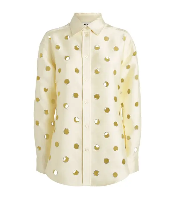 Sandro Openwork Rhinestone Shirt