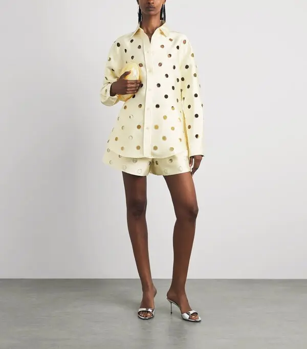 Sandro Openwork Rhinestone Shirt