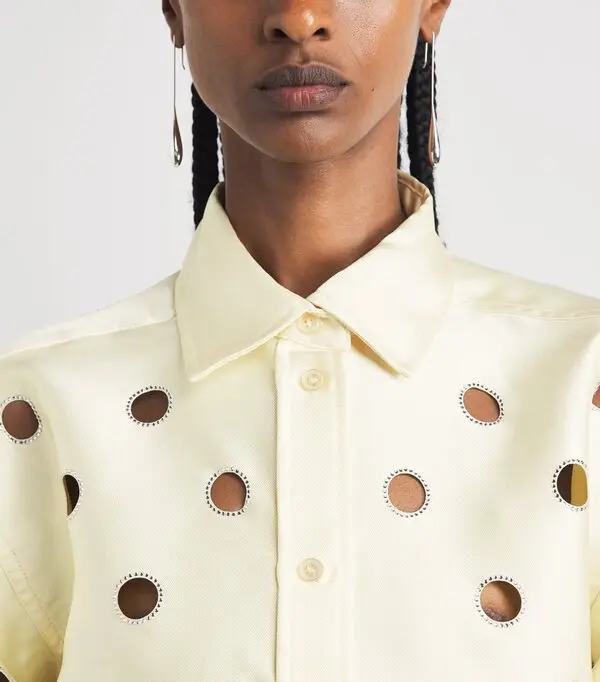 Sandro Openwork Rhinestone Shirt