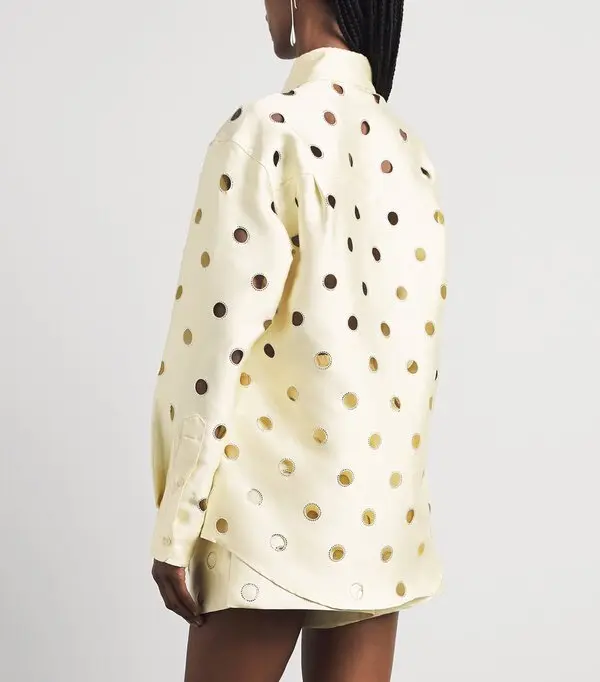 Sandro Openwork Rhinestone Shirt