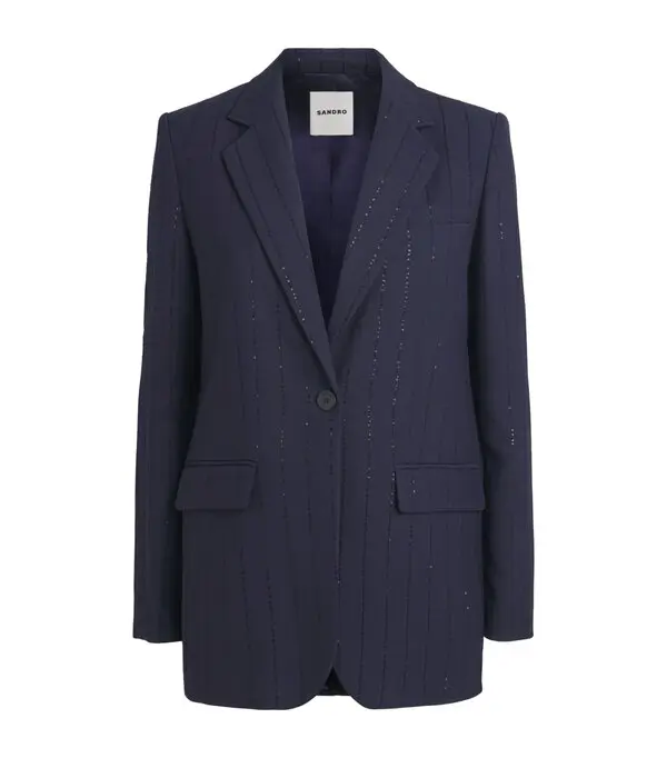 Sandro Embellished Stripe Blazer
