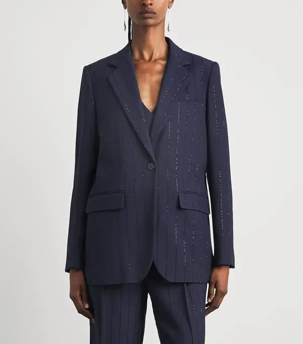 Sandro Embellished Stripe Blazer