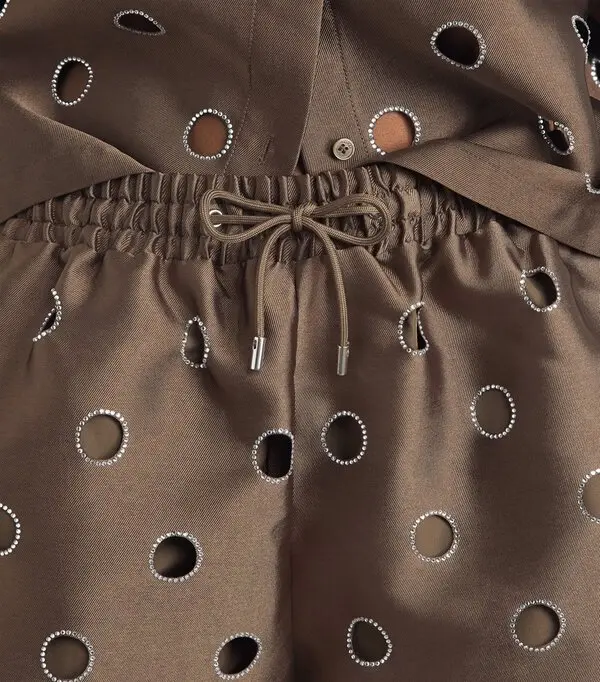 Sandro Rhinestone Cut-out Shorts